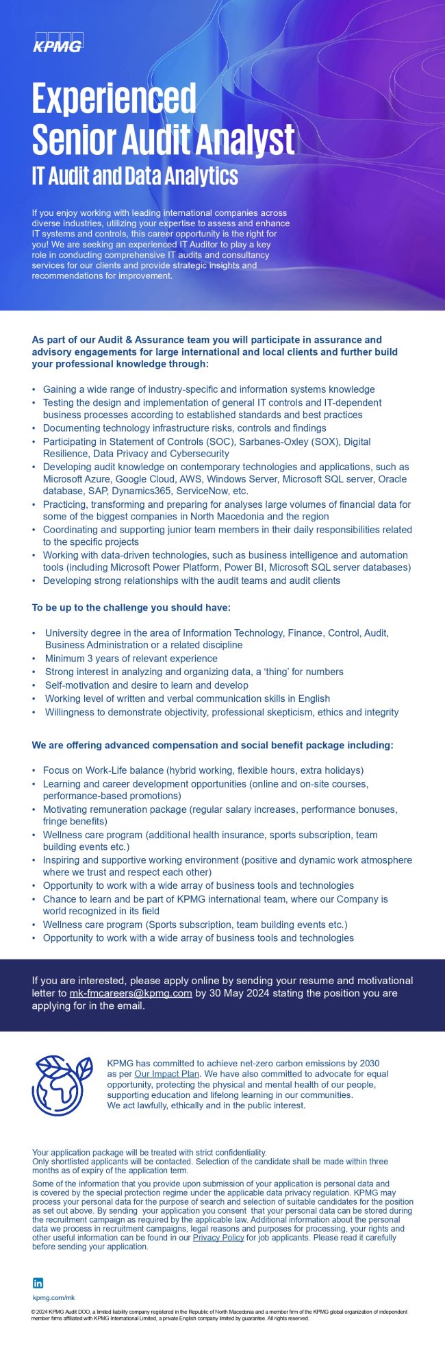 KPMG вработува Senior Analyst