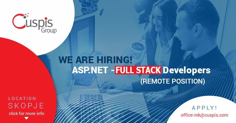 Cuspis Solutions вработува Asp Net Full Stack програмери